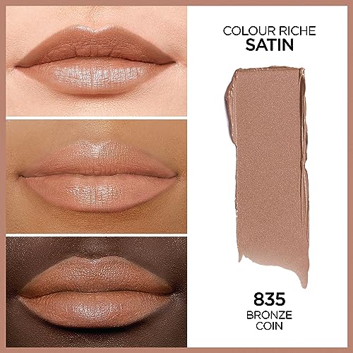 L’Oréal Paris Colour Riche Original Creamy, Hydrating Satin Lipstick with Argan Oil and Vitamin E, Bronze Coin , 1 Count