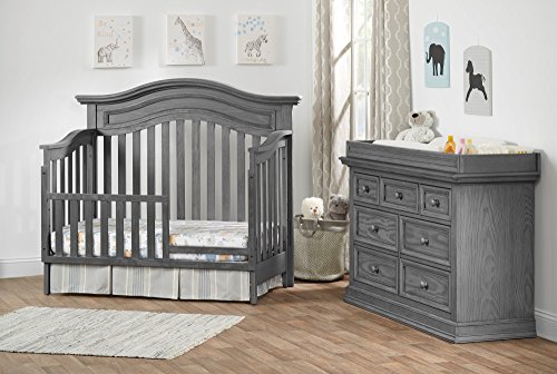 Oxford Baby Glenbrook Crib to Toddler Bed Guard Rail Conversion Kit, Graphite Gray, GreenGuard Gold Certified