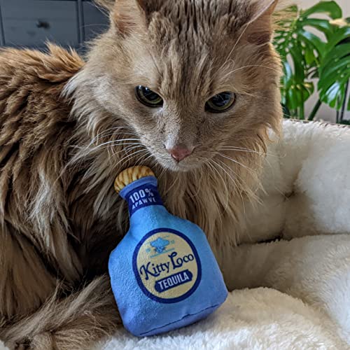 Huxley & Kent Cat Toy | Kitty Loco Tequila | Nappy Hour Strong Catnip Filled Cat Toy | Soft Plush Kitty Toy with Catnip and Crinkle | Kittybelles