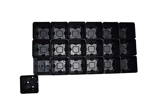 Set of 3 Trays Plus 54 POTS - 3.5" Square pots by Landmark Plastics