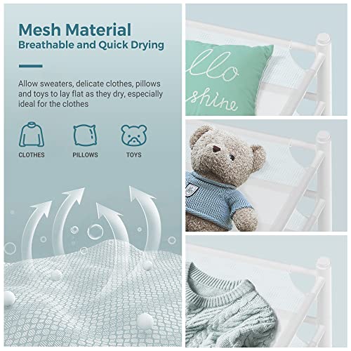 STORAGE MANIAC Sweater Drying Rack, Mesh Clothes Drying Rack, Stackable Laundry Drying Rack, Lay Flat Dryer for Delicates, Portable Dry Rack for Indoor or Outdoor, White, 4-Pack