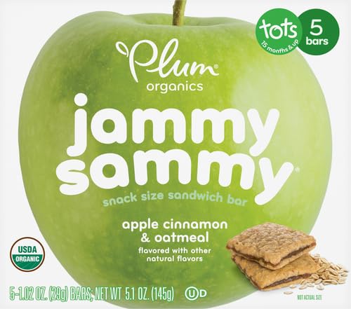 Plum Organics Kids Jammy Sammy Apple Cinnamon & Oatmeal, 1.02 Oz, 5 Pack