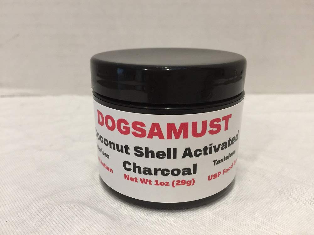 DOGSAMUST All Natural Coconut Shell Activated Charcoal for Dogs 1 oz Powder