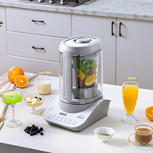 VOVGUU Quiet Blender Commercial Low noise Soundproof Heat Milk, Soup, Quiet Smoothie Blender 48oz./1.5L Self-Cleaning
