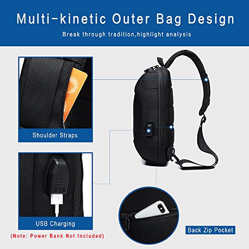 OZUKO Anti Theft Sling Bag Men Crossbody Shoulder Backpack Waterproof Chest Bag Travel Casual Daypack with USB Charging Port(Camouflage)
