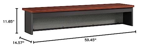 Sauder Via Hutch, L: 59.45" x W: 14.57" x H: 11.65", Classic Cherry Finish