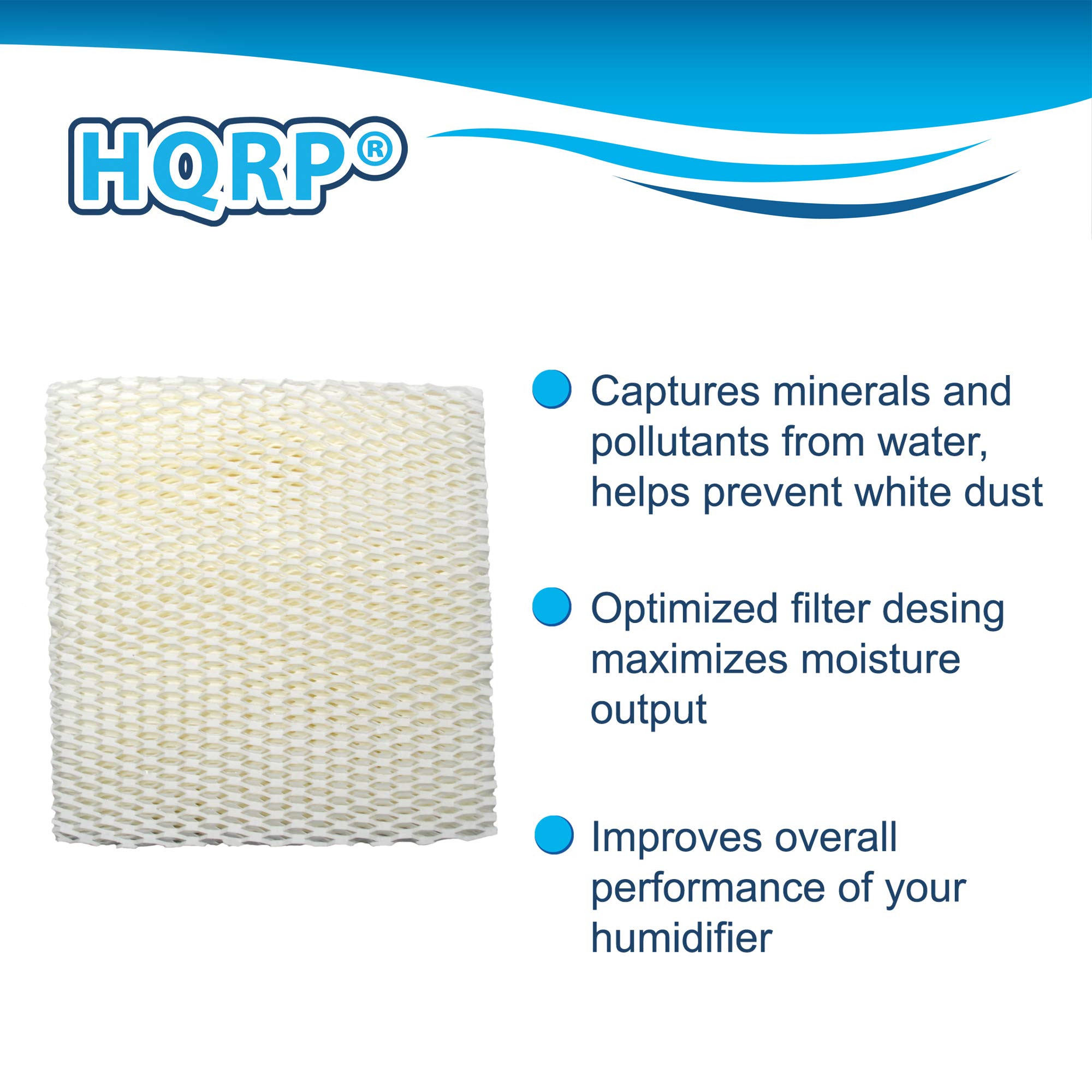 HQRP 2-Pack Wick Filter compatible with Duracraft DH821 DH822 DH822C DH823 DH824 Humidifiers, AC-811 D11-C HC-811 Replacement
