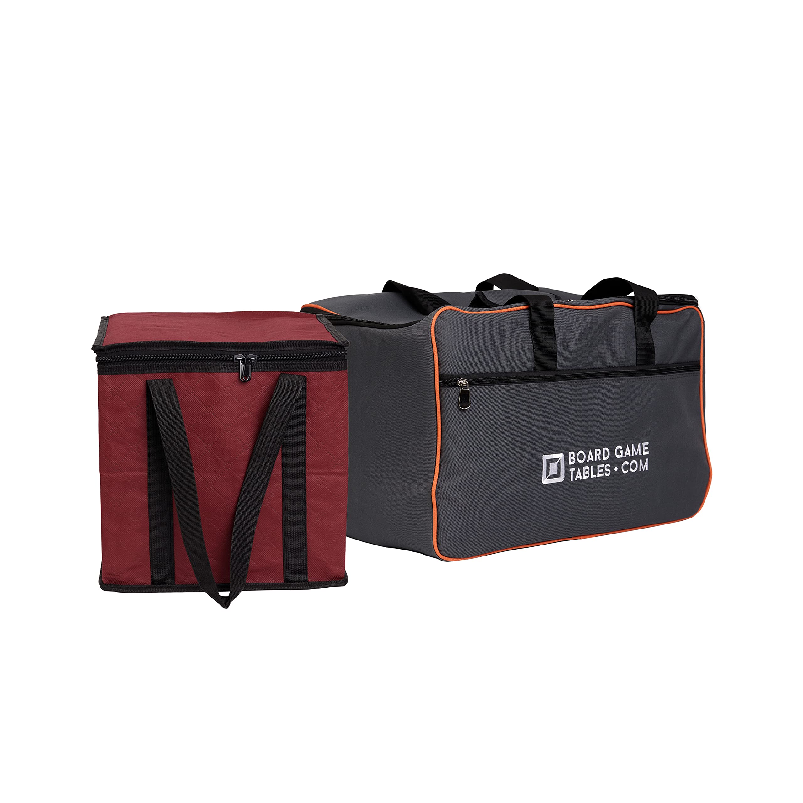 Board Game Bag Bundle - 1 Board Game Bag [Backpack/Luggage Slip/Padded] - (Oxford Gray) & 1 Lightweight Bag - Red [Dual Layer Non-Woven Fabric/Carrying Handle/Zippered Lid]