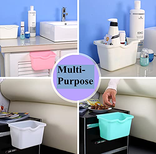 sunliveus 3 Pack Hanging Kitchen Wastebaskets Multipurpose Little Trash Compost Container Recycle Waste Garbage Bins Bowls for Kitchen, Office, Bathroom, Bedroom Drawers Cabinets Storage (White)