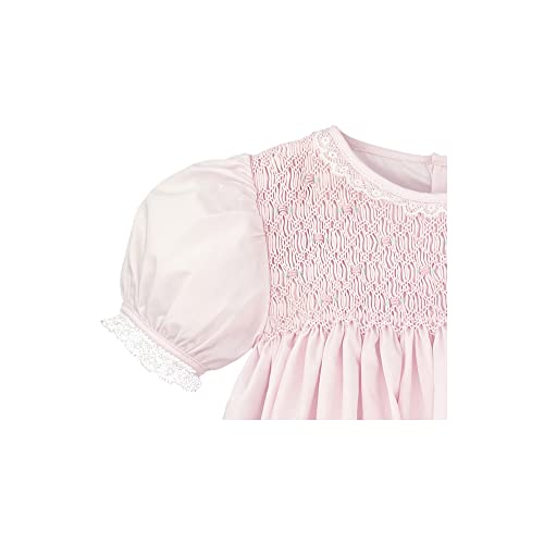 Petit Ami Baby Girls' Fully Smocked Dress with Lace Trim, 9 Months, Pink