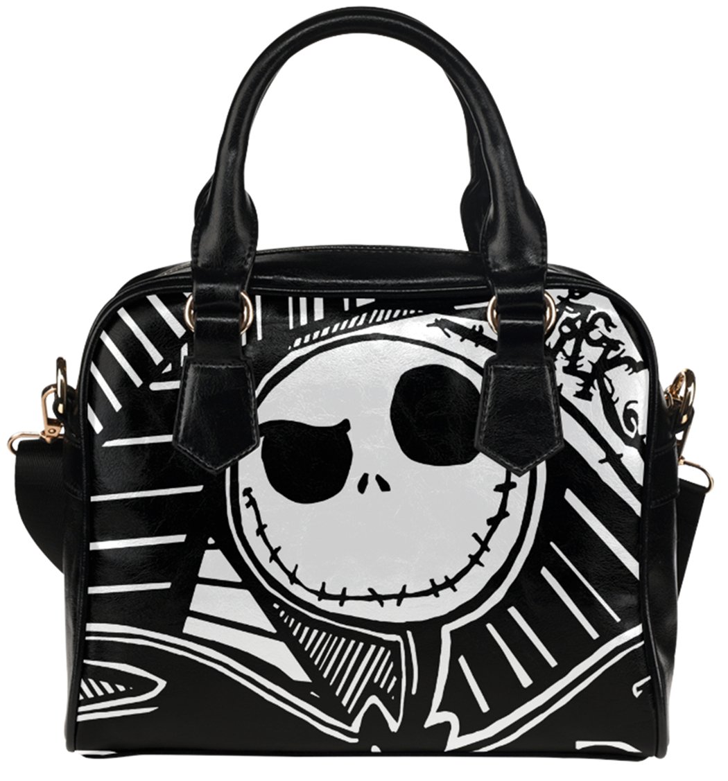 High-grade PU Leather Women Shoulder Handbag Crossbody Bags with Jack Skellington Pattern