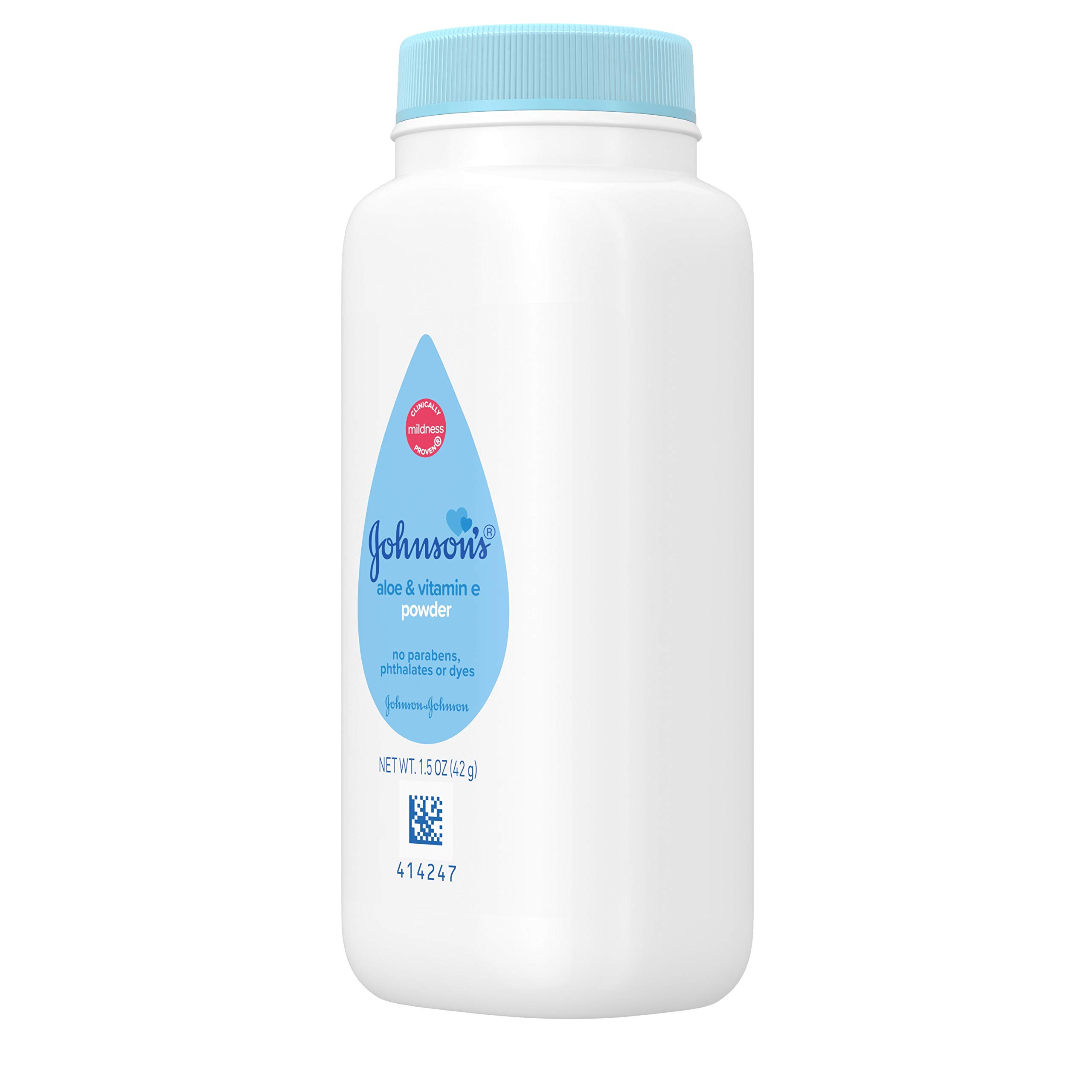 Pharmapacks Johnson's Talc Free Baby Powder Soothing Aloe & Vitamin E - 1.50 oz (Pack of 5)