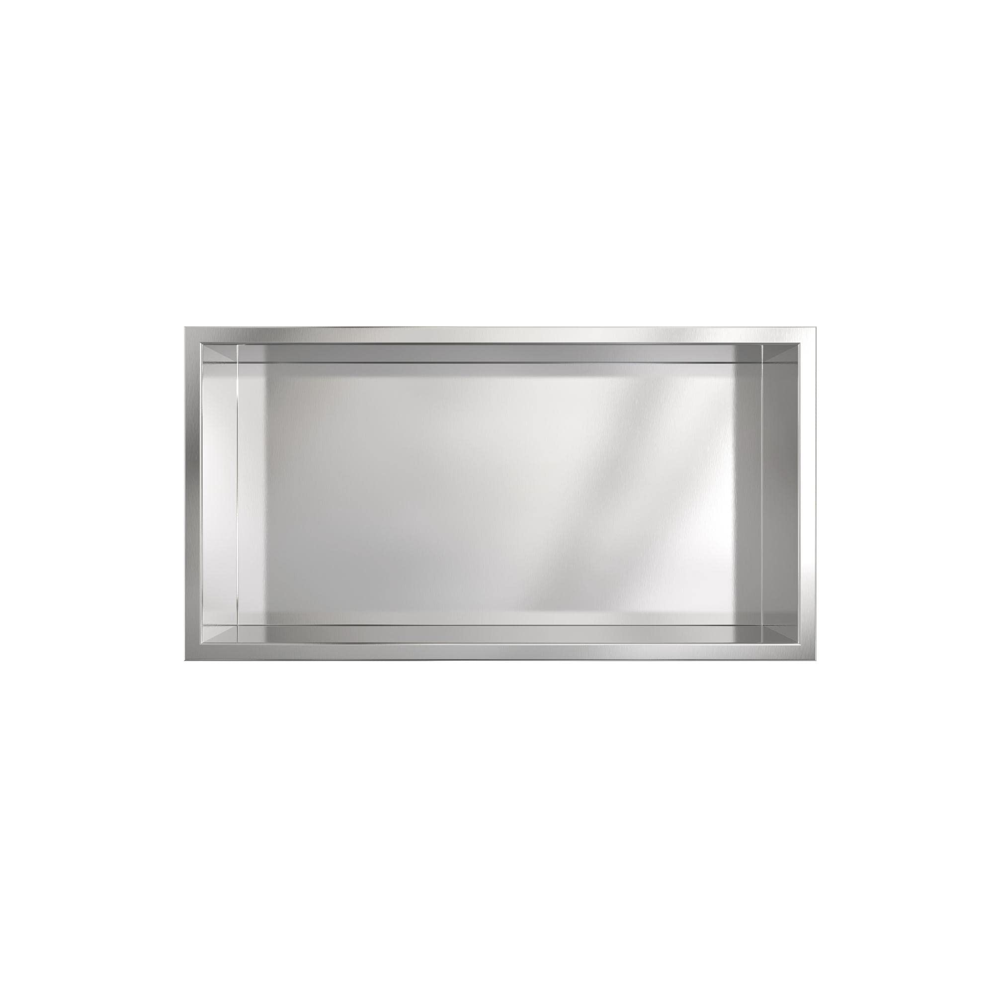 Odass | Shower Niche | 24" X 12" | NO Tile Needed ­| Rectangular Stainless Steel #304 Niche | Brush Recessed Single Shelf Organizer | Bathroom Storage for Shampoo Bottle |