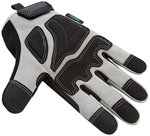 Amazon Brand - Denali Synthetic Leather Mechanics Gloves with Touchscreen Finger Patch, Large