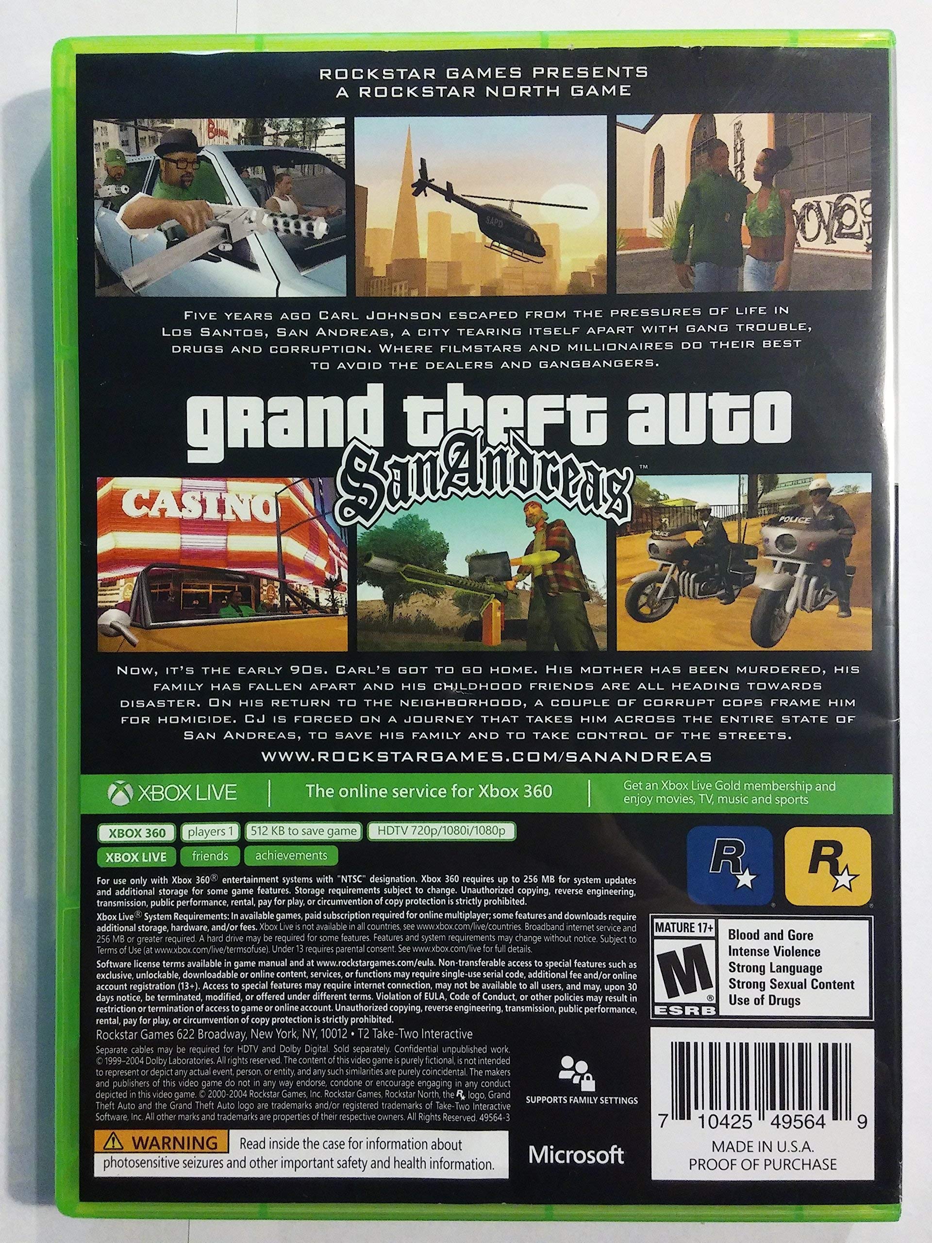 Grand Theft Auto: San Andreas - Xbox 360 (Renewed)