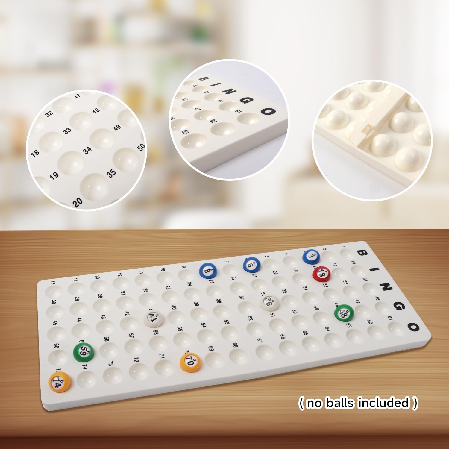 GSE Games & Sports Expert Bingo Master Board for 7/8" Bingo Balls, Bingo Calling Board for Bingo Game, Great for Parties, Large Groups, Family Game Nights (White)