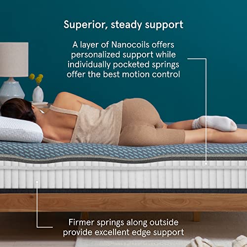 Tuft & Needle 2023 Mint Hybrid Medium Plush Full Size Mattress in a Box, Cooling Adaptive Foam, Pocketed Coil Support, 100 Night Trial, Fiberglass Free, CertiPUR-US, 10-Year Limited Warranty