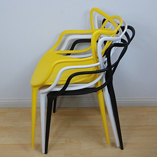 Mod Made Mid Century Modern Molded Plastic Loop Chair (Set of 2), White