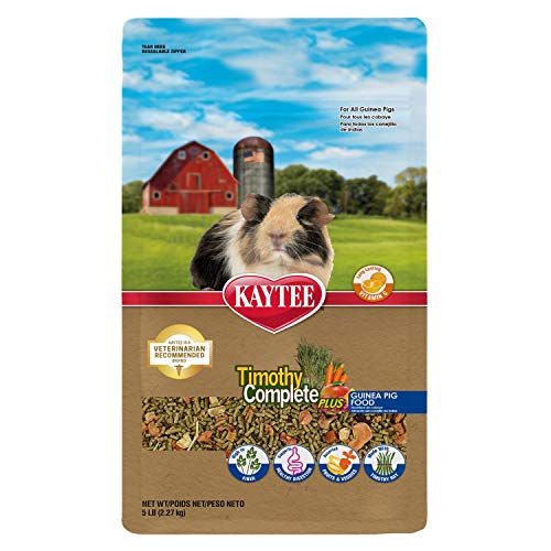 Kaytee Timothy Hay Complete Plus Fruits And Vegetables Guinea Pig Food, 5-Lb Bag