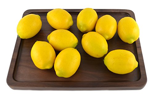 Samyo Black Walnut Solid Wood Rectangular Tableware Serving Tray Handcrafted Decorative Trays Food Tray Serving Platters with Gripper for Coffee Wine Cocktail Fruit Meals (Large Size)