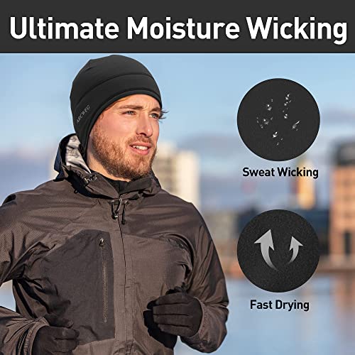 Arcweg Cycling Skull Cap Thermal Helmet Liner Winter Beanie Hat for Men Women with Ear Cover for Climbing Skiing Running