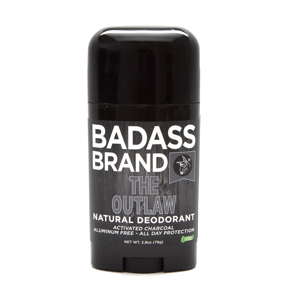 Badass Beard Care's Badass Deodorant Stick - The Outlaw Scent, 2.8 oz - All Natural, Kills Odor Causing Bacteria and Absorb Excess Moisture, 10 Different Scents Available