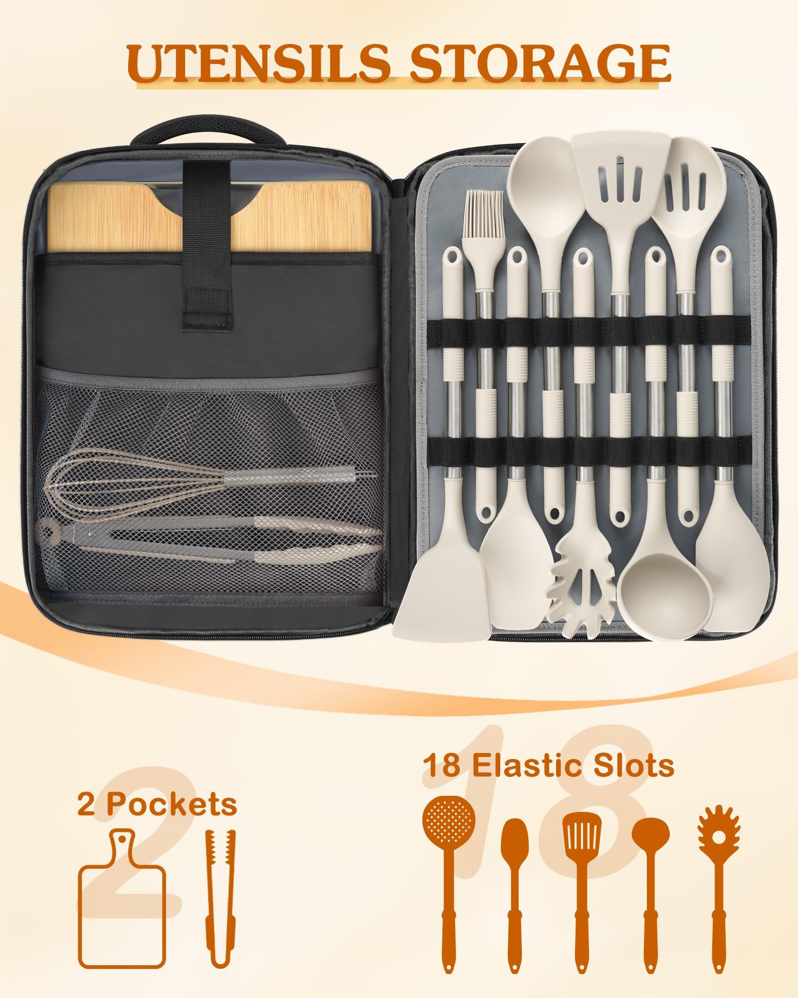 PEKREWS Chef Backpack with Knife Roll Bag, 40+ Slots Pockets for Knives Laptop and Kitchen Utensils Storage, Water-resistant Professional Chef Knife Case Gifts for Men and Women, Black