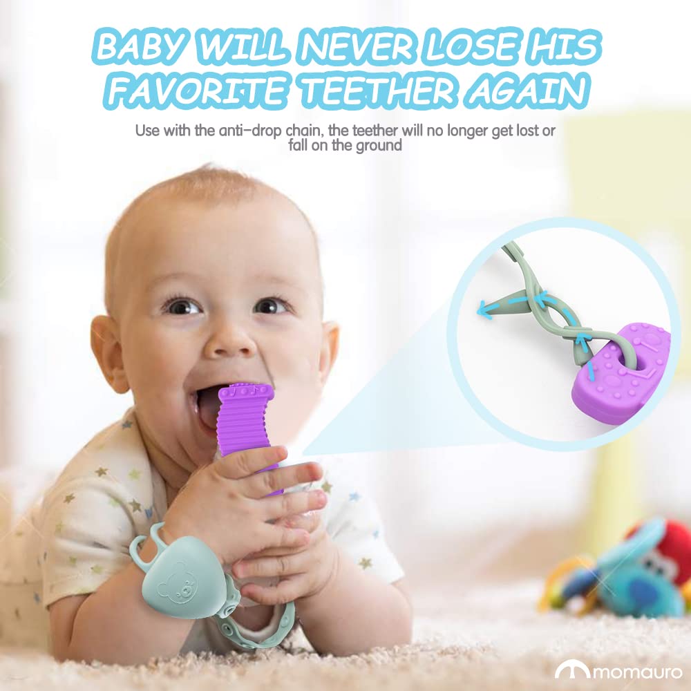 Baby Teething Toys for Babies 6-12 Months, Musical Instrument Set Baby Teether(Includes Anti-Drop Chain), BPA Free Silicone Teethers for Babies, Soft Baby Chew Toys for Soothe Baby's Sore Gums