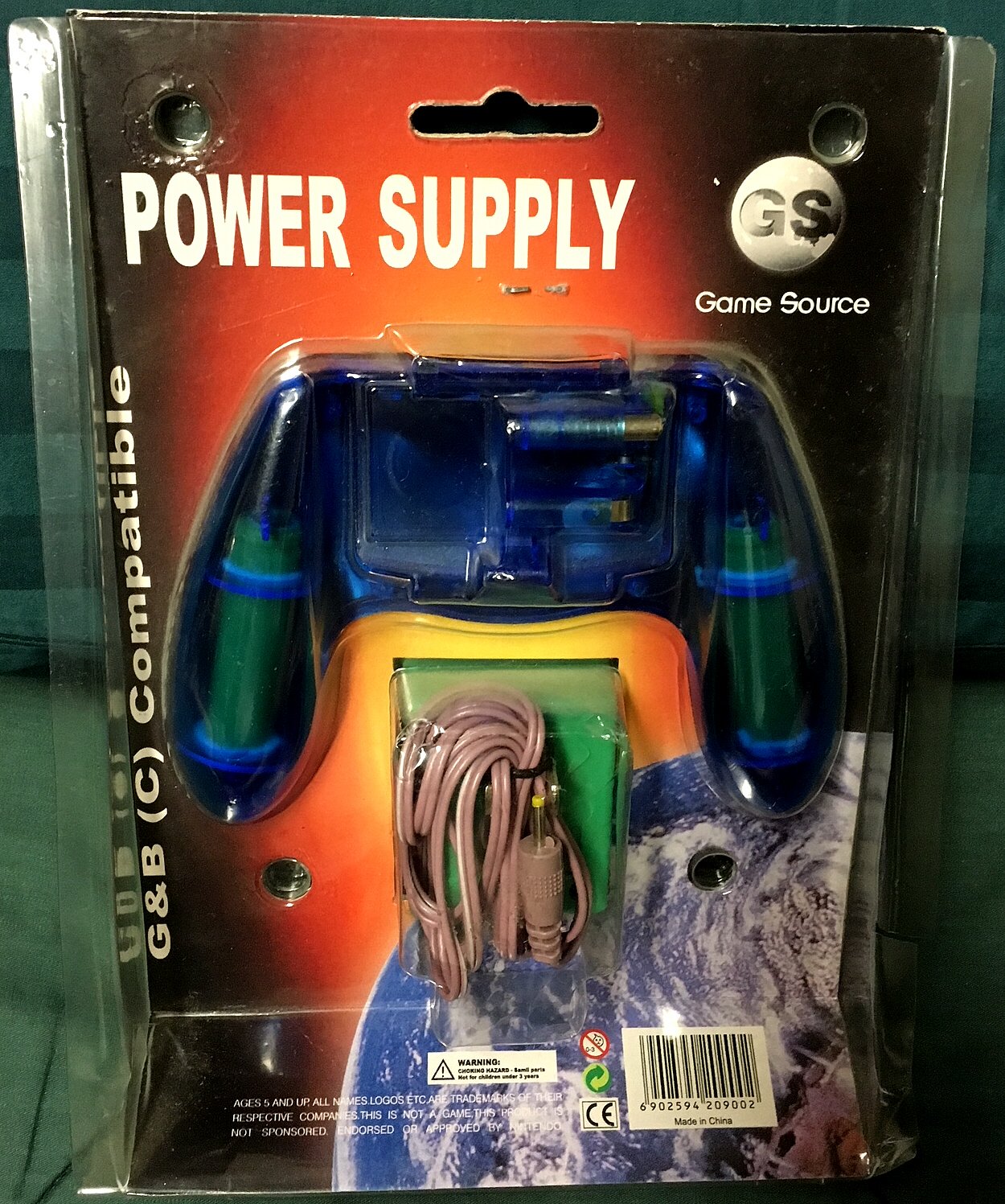 Game Source Power Supply + Pack for Nintendo GameBoy and GameBoy Color - Blue
