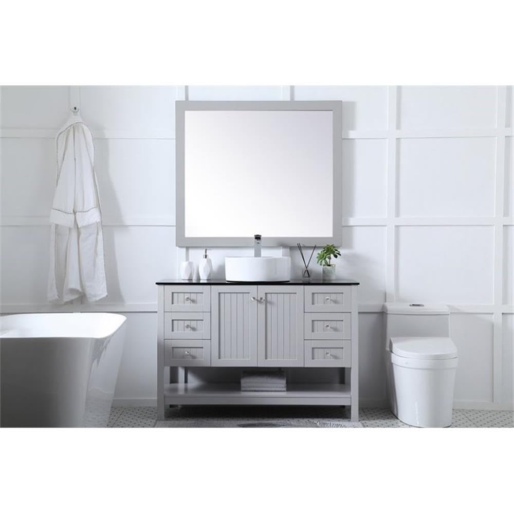 Elegant Kitchen and Bath 48 inch Vessel Sink Bathroom Vanity Cabinet - Gray