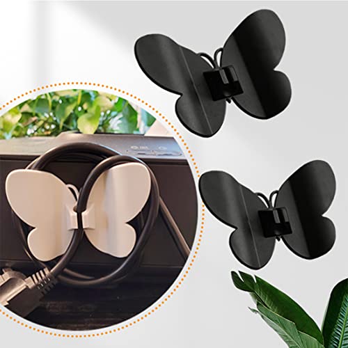 Follus 8 Packs Cord Organizer, Tidy Cord Holder Cable Organizer, Self-Adhesive Wire Storage Holder Suitable for Kitchen Appliances, Air Fryers, Toasters, Blenders, Coffee Makers(Black & White)