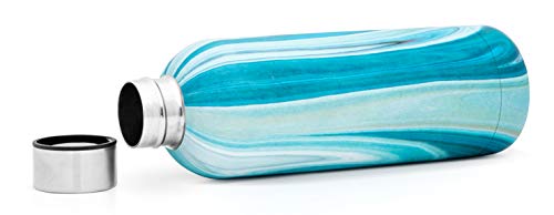 Simple Modern 17oz Bolt Sports Water Bottle - Stainless Steel - Double Wall Vacuum Insulated - Leak Proof Bottle Pattern: Ocean Quartz (Wave Water Bottle)