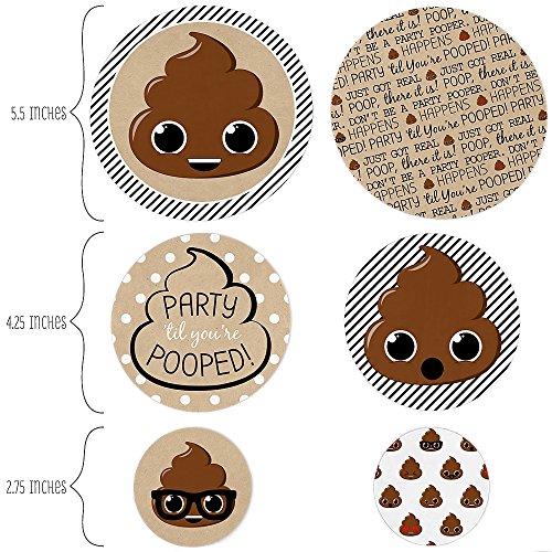 Party 'Til You're Pooped - Poop Emoji Party Giant Circle Confetti - Party Decorations - Large Confetti 27 Count