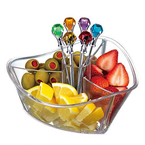 Prodyne GS-7-C HAPPY HOUR Acrylic Garnish Server, Clear