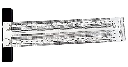Apple&Orange 200mm Stainless Steel Marking T Square Ruler for Woodworking Scribing Line Ruler Carpenter Square Measuring Tool
