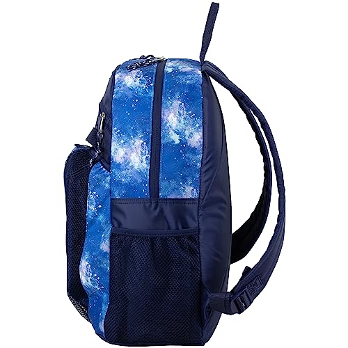 FUEL Backpack with Lunch Box Combo β 18β Two Compartment Water Resistant Durable Adjustable Straps with Side Water Bottle Pockets 2 in 1 Set - Light Blue Galaxy