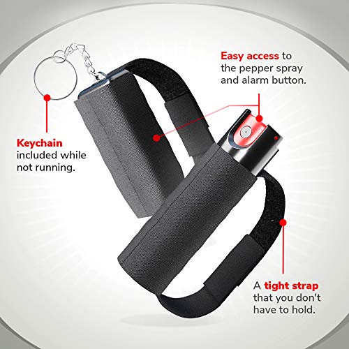 Armadillo Defense Runners Pepper Spray and Personal Alarm Key Chain Bundle with a Strap (2 Pack) for Protection and Self Defense, Safeguard for Women and Men, Tear Gas and Panic Button