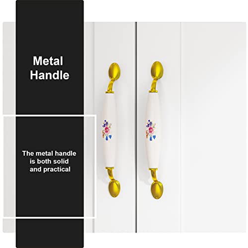 Homsee Large Wardrobe Armoire Wooden Closet with 3 Doors, 5 Storage Compartments, 2 Hanging Rods & Decorative Handles for Bedroom, White (47.2”L x 18.3”W x 69.7”H)