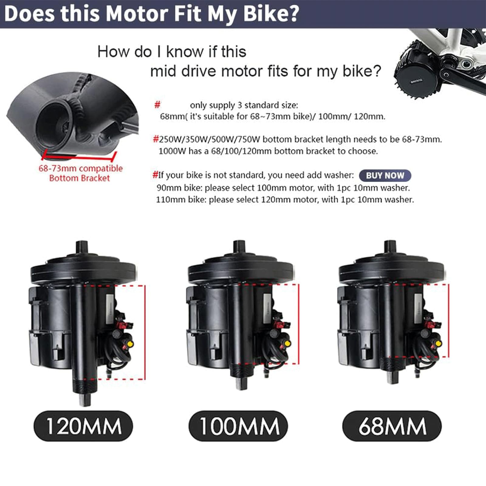 BAFANG BBSHD 48V/52V 500W 750W 1000W Mid Drive Kit with Battery Optional BBS01 BBS02 8FUN DIY Conversion Kit with LCD Display & Chainring Mountain Bike, Road Bike