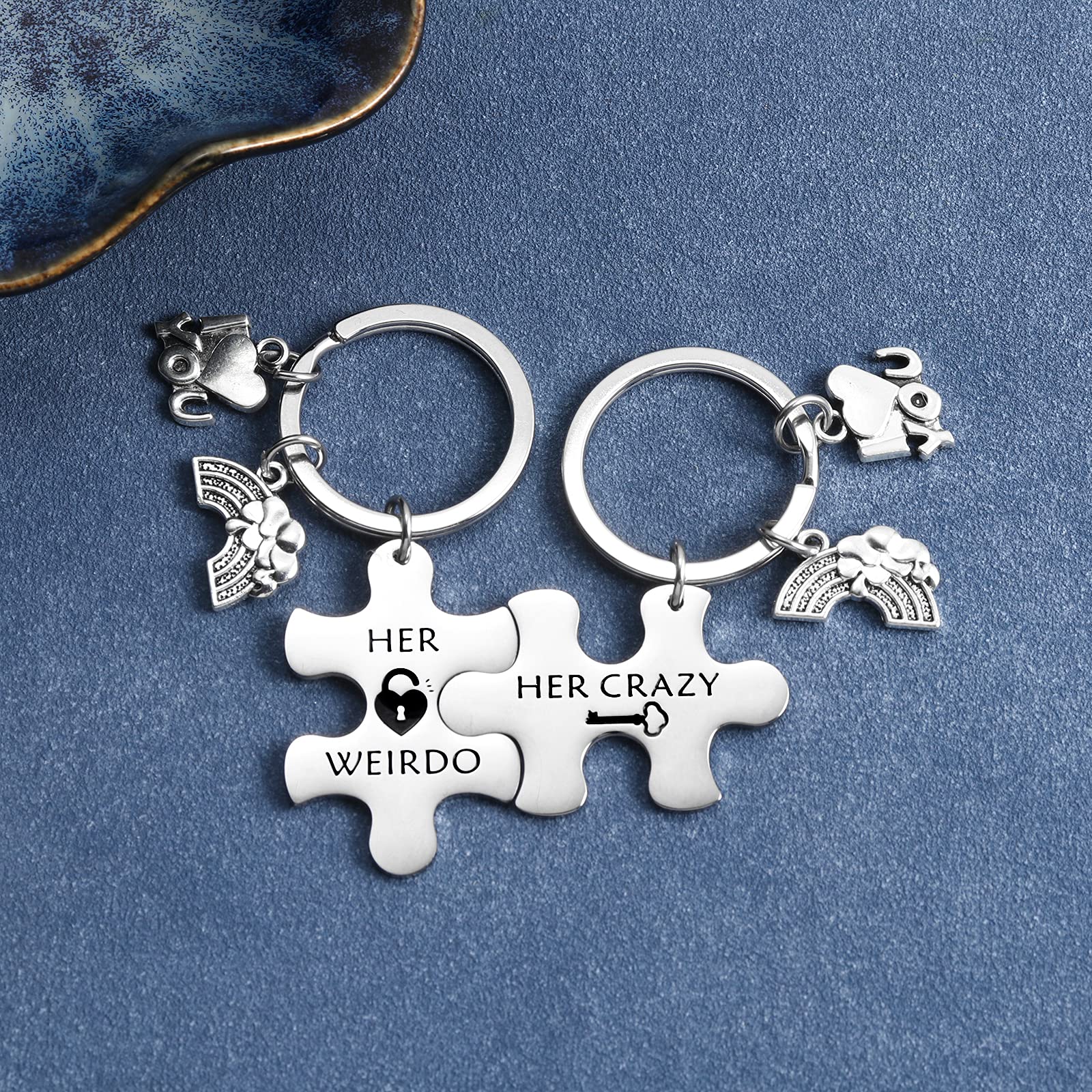 ARHTF Lesbian Couple Keychain LGBT Gift Her Weirdo Her Crazy Lesbian Declaration of Confidence Keychain Lesbian Gift