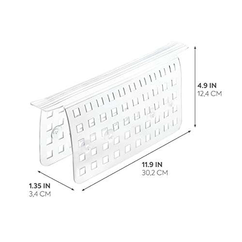 iDesign Euro Plastic Saddle, Glassware and Sink Protector for Kitchen, Bathroom Pots, Pans, Dishes, 11" x 12", Clear