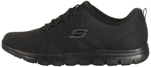 Skechers for Work Women's Ghenter Srelt Work Shoe, Black, 7 M US
