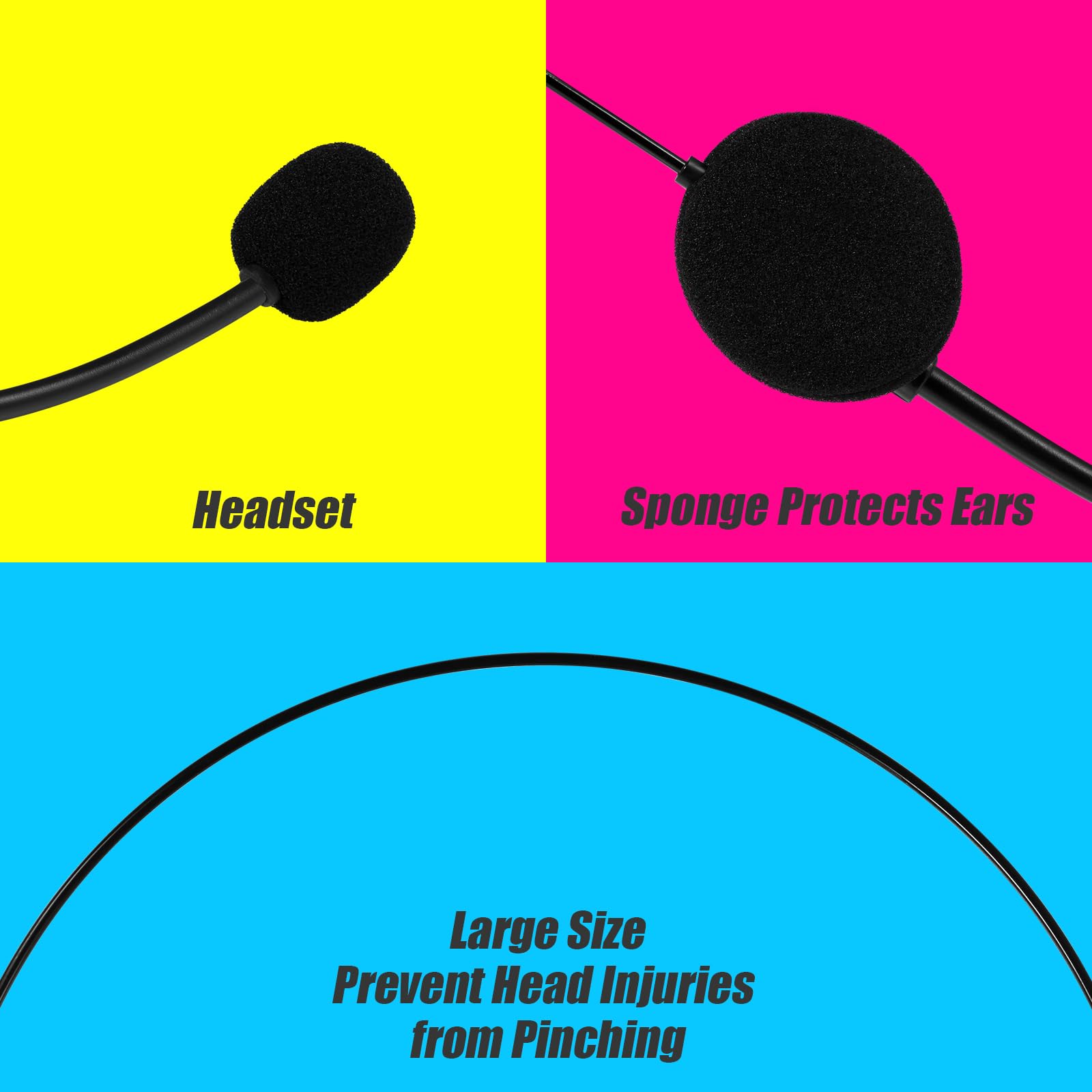 CASW Fake-Microphone-Headset Rockstar Pop-Star-Costume : Only Suitable For Adults - Fake Rock Star Popstar Singer Headset with Mic Costume Accessory Prop