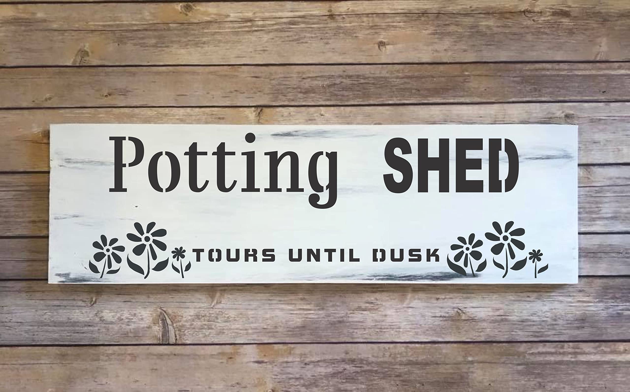 Garden Potting Shed Stencil for Painting Wood Signs, Reusable, Sturdy, Psalms Bible Verse