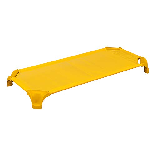 Sprogs Deluxe Heavy-Duty Childrens Standard 52"L Stackable Daycare Cot with Easy Lift Corners Cots for Preschool Kids Sleeping, Resting, and Naptime, SPG-16138-AS, Blue, Green, Red, Yellow (Pack of 4)