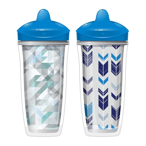Playtex Sipsters Stage 3 Design Selections Spill-Proof, Leak-Proof, Break-Proof Insulated Spout Cup - 9 Ounce - 2 Count (Color/Theme May Vary)