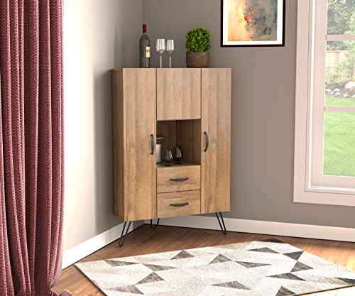 Inval Retro Buffet Corner Storage Cabinet, Amaretto