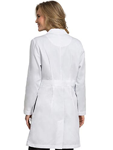 Med Couture Women's Lab Coat 37 inch White Labcoat Long, White, Medium