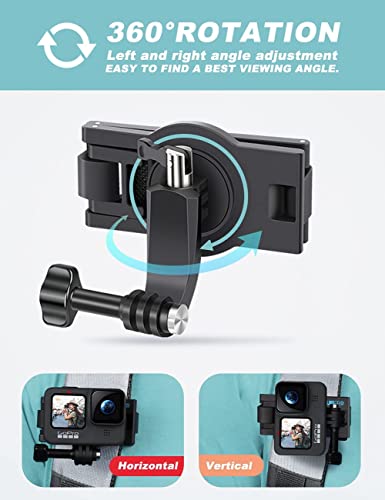 Professional GoPro Mount for Backpack Strap,Adjustable Camera Shoulder Mount Compatible with GoPro Hero 9 8 7 6 5 4 Black, Session, Insta 360 One R, DJI Osmo Action and Most Action Camera