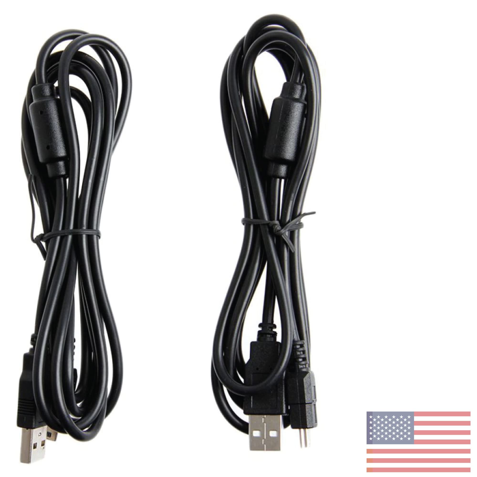 Bek 6ft PS3 Controller Charger Cable - Magnetic Ring Mini USB Data Charging Cord for PS Move PlayStation 3 Wireless Controller, Digital Camera, TI84 Plus CE - 2 Pack Bundle